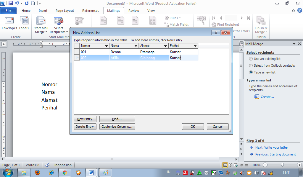 FITUR DALAM MICROSOFT WORD – Denna's Journey